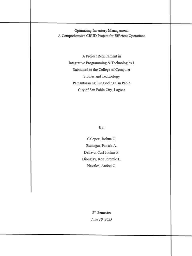 Inventory Management System | PDF | Computers