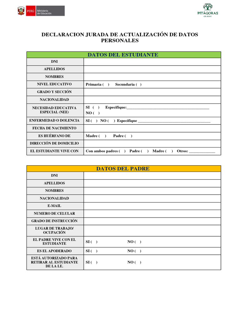 Actualización de Datos Personales y Domicilio Actual 2023 | PDF