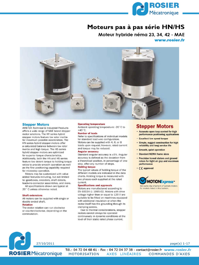 NEMA Stepper Motor Specs Guide | PDF