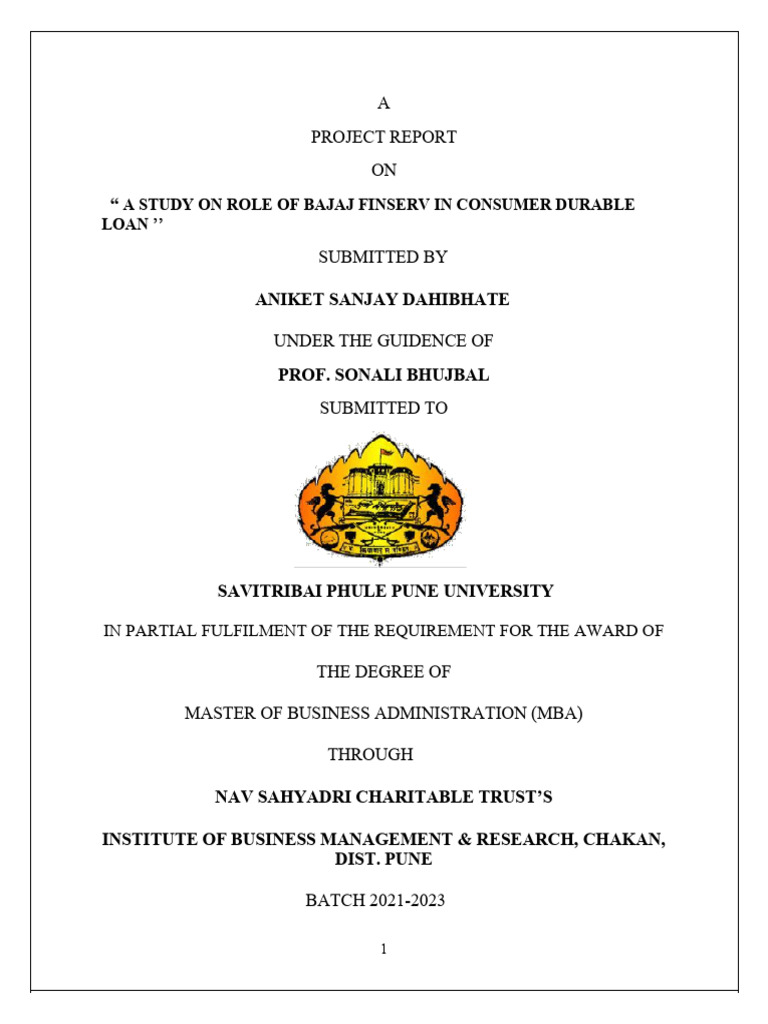 Final Mba Sip Project - Aniket 2023 | PDF