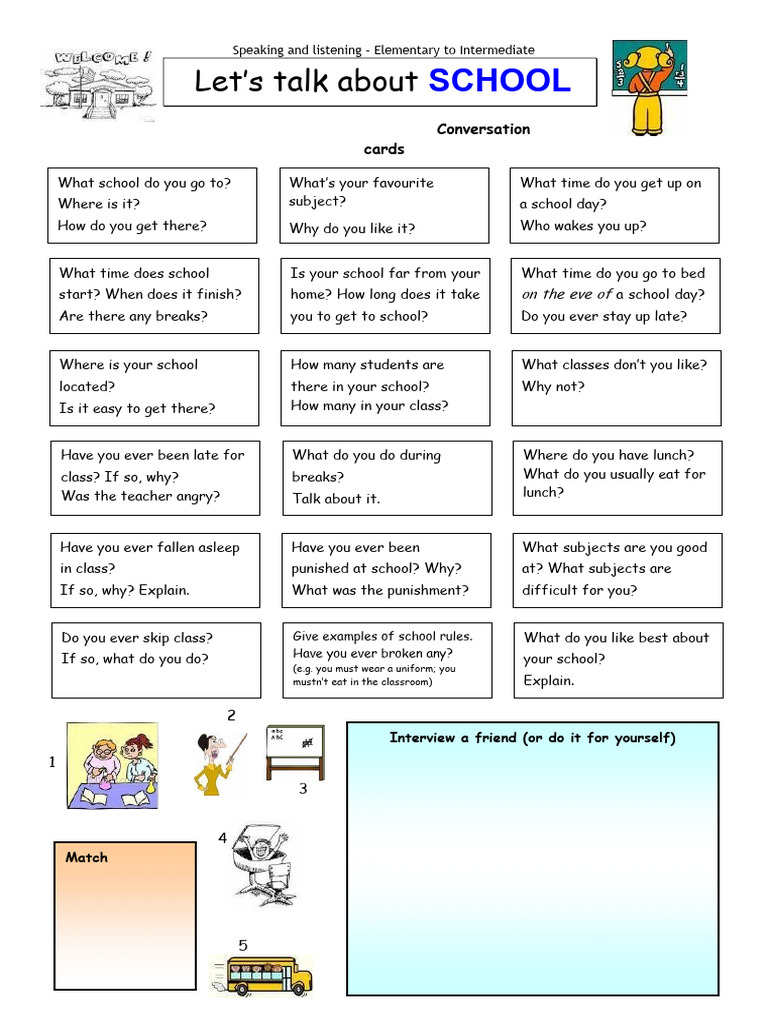 School Life Conversations for ESL Learners | PDF | Language Arts ...