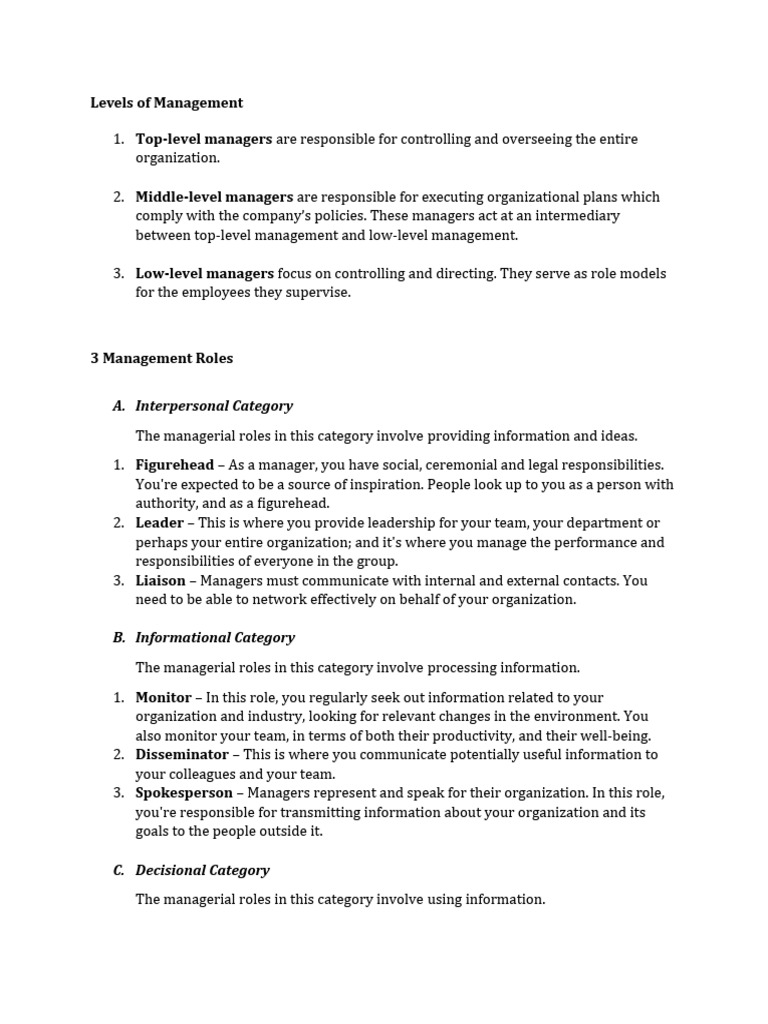 Understanding Management Levels and Skills | PDF | Career & Growth