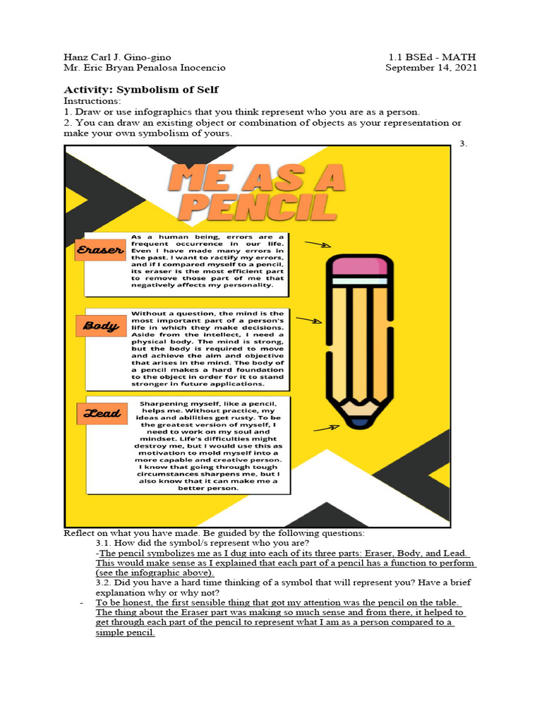 Symbolism of Self: The Pencil Explained | PDF