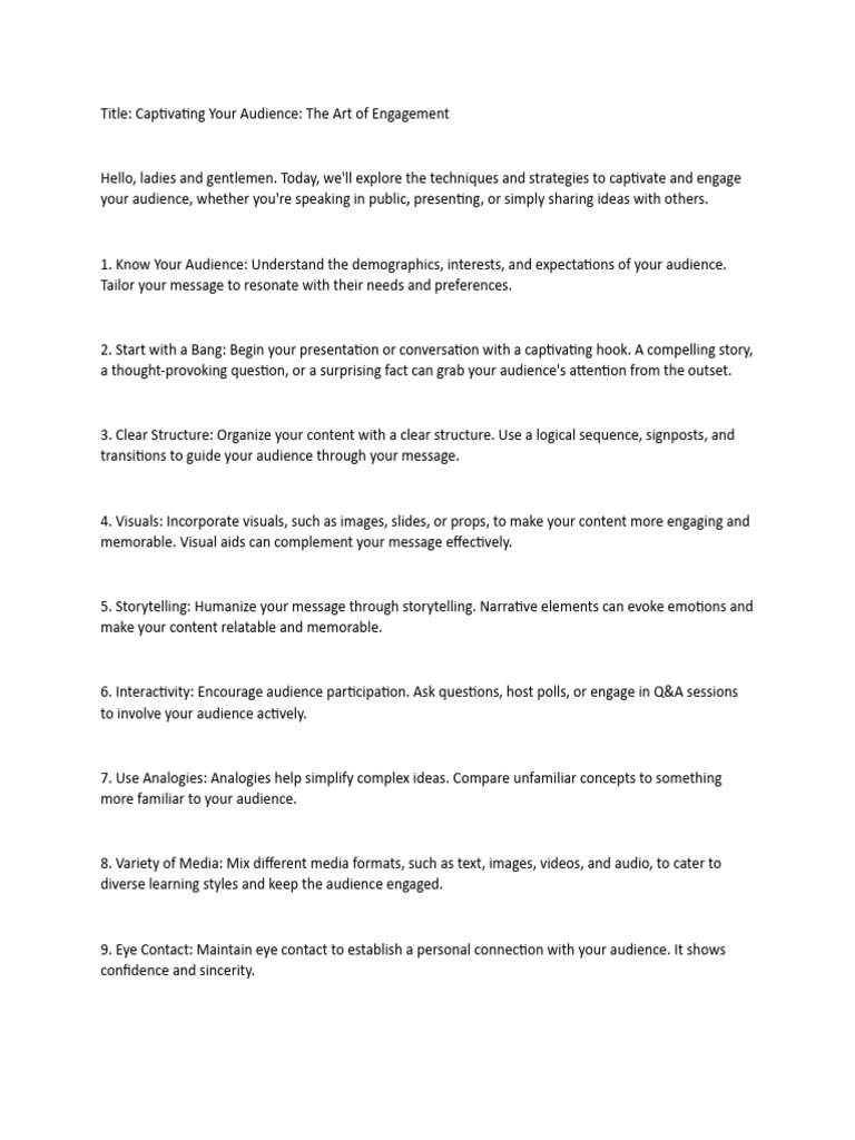 Audience Engagement Strategies | PDF