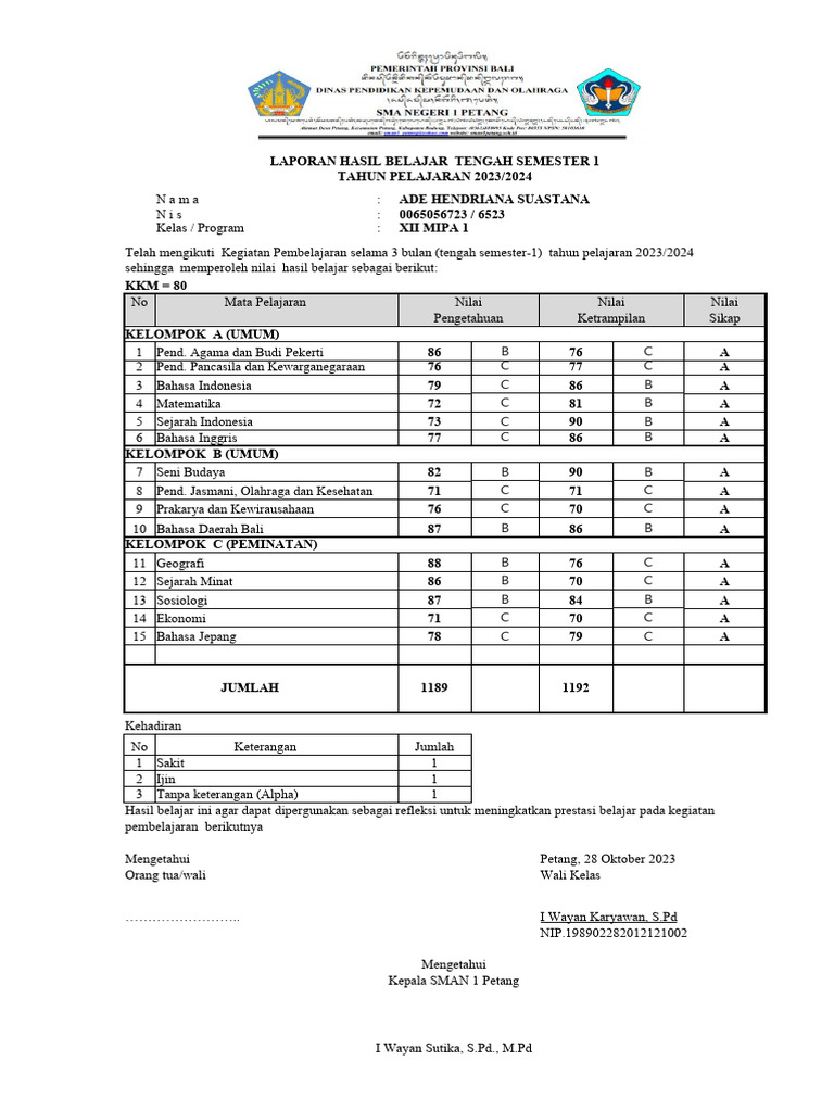 Raport Pts-1 Xii Ips | PDF