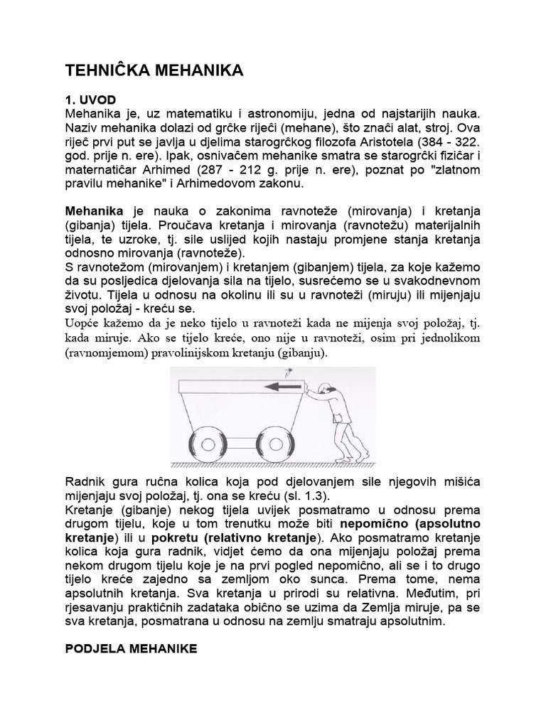 Tehnička Mehanika | PDF