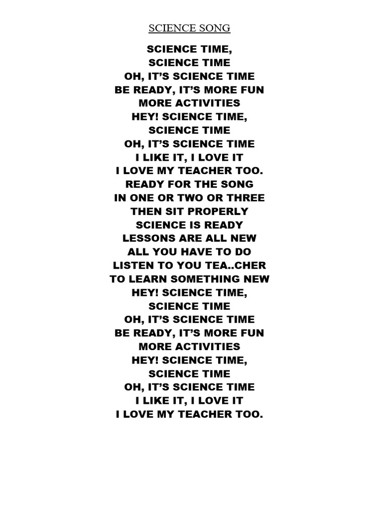 Science Song | PDF | Art | Poetry