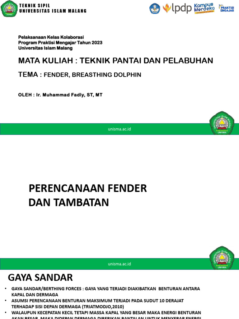 Praktisi Mengajar Materi Pertemuan5 - Fender, Tambatan Dan SBNP | PDF