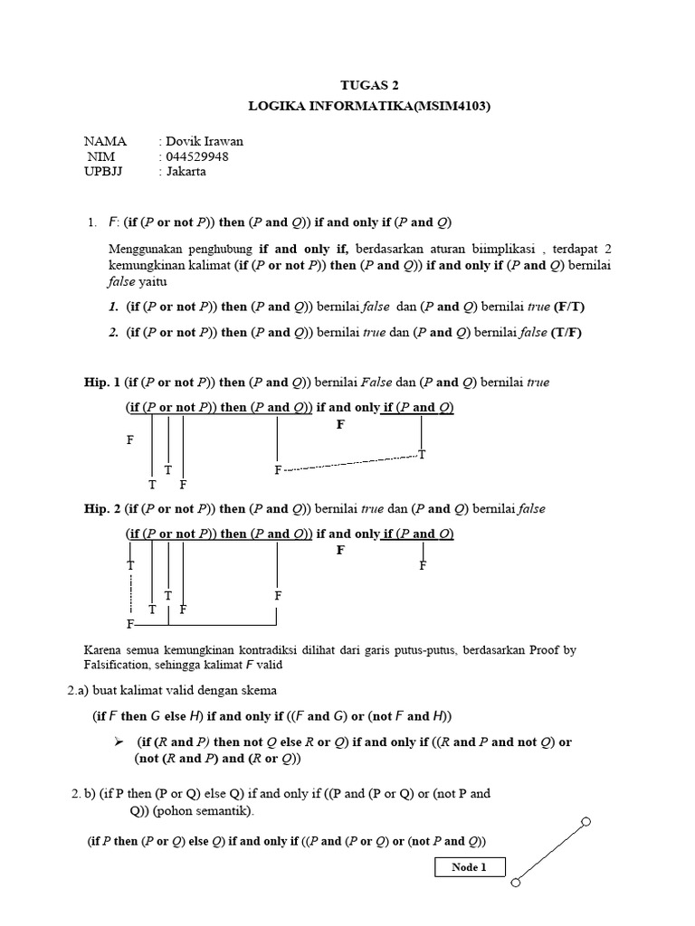 Tugas Ii Logika Informatika (Msim4103) | PDF