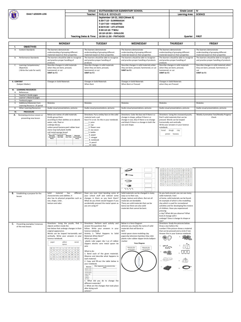 Science W3 | Download Free PDF | Shape | Solid