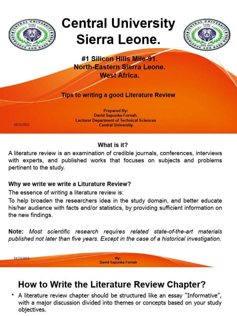 Tips To Writing A Good Liturature Review | PDF | Science | Thought