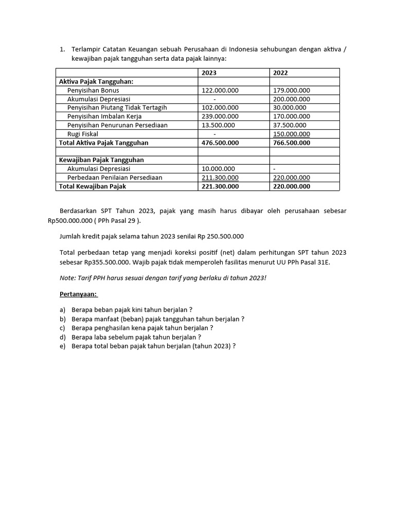 Contoh Soal DTA-DTL | PDF | Bisnis | Teknologi & Rekayasa