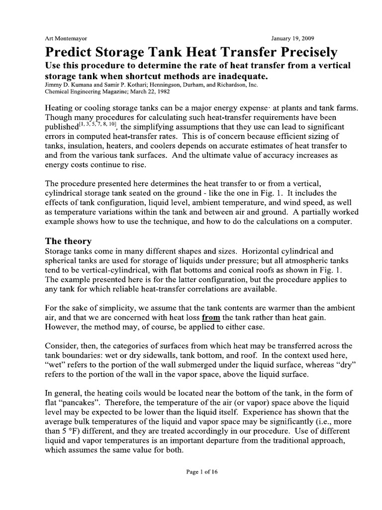 Predict Storage Tank Heat Transfer Precisely Rev2 (1) | PDF