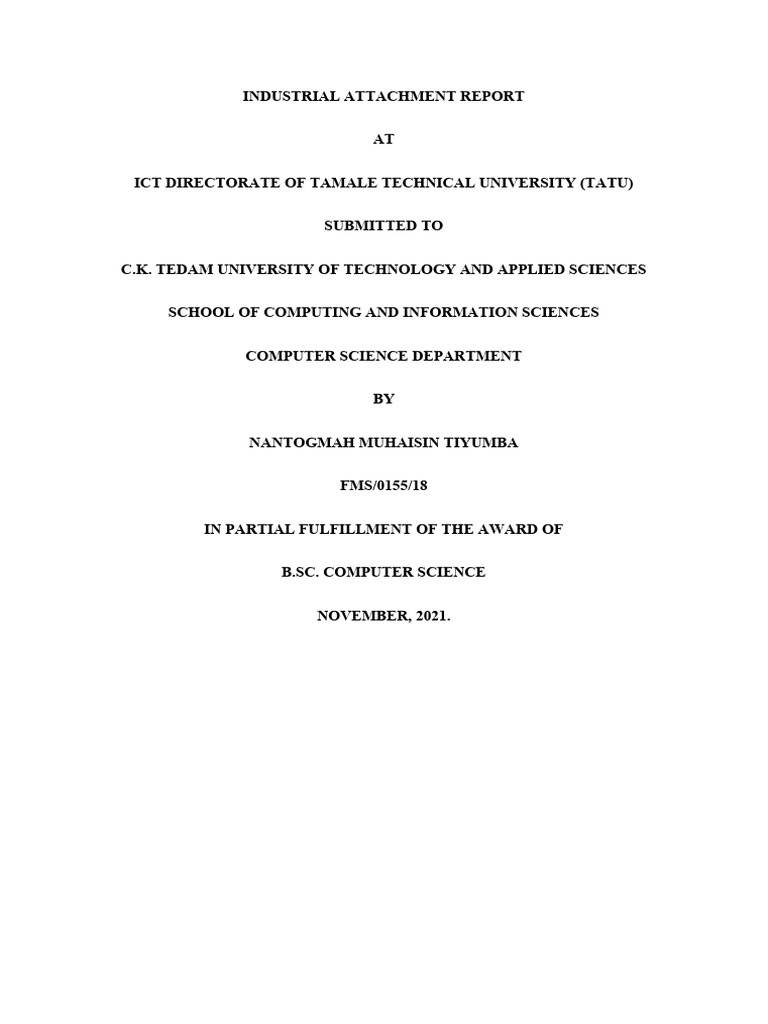 ICT Directorate Internship Report | PDF | Business | Technology ...