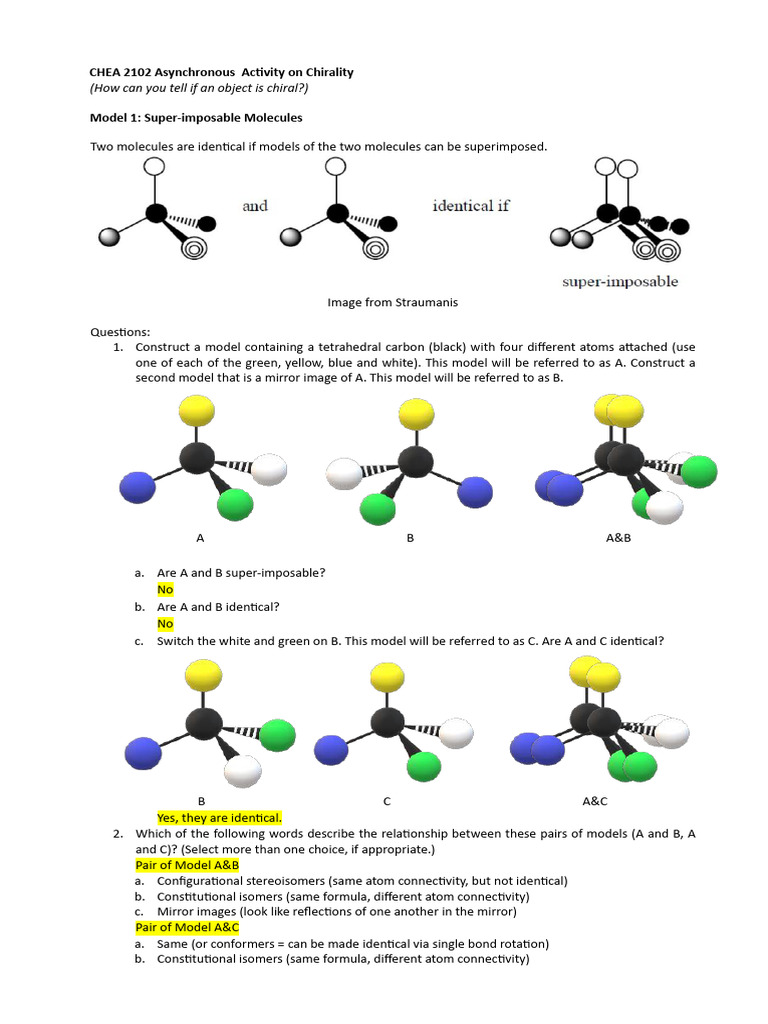 Activity On Chirality | PDF