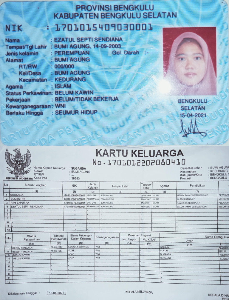 Data Orang Tua | PDF