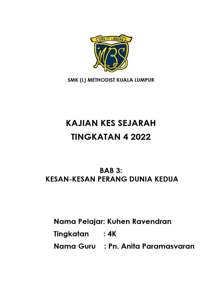 Kajian Kes Sejarah Tingkatan 4 | PDF