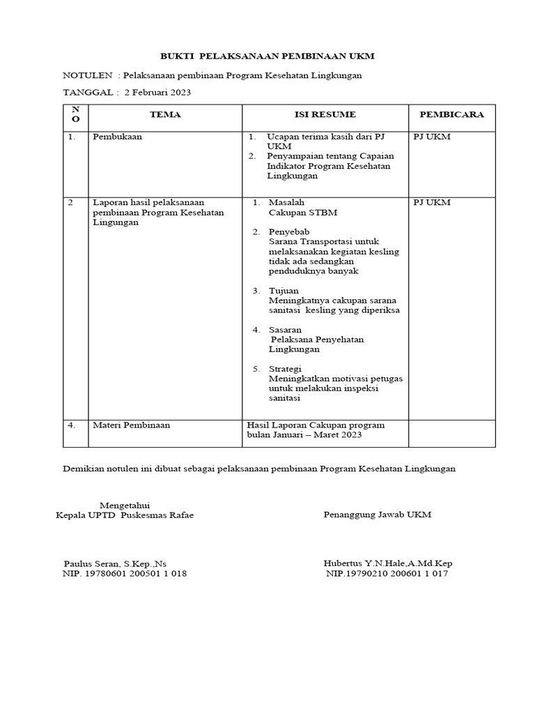 Laporan Pembinaan Program UKM | PDF