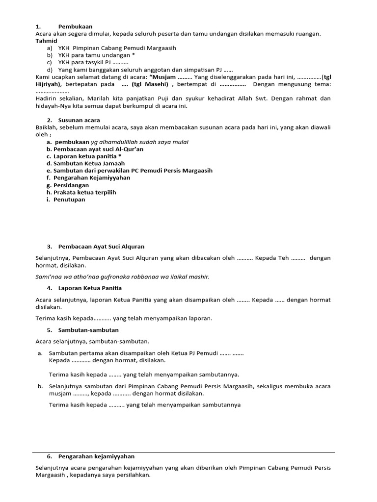 Teks MC Musjam Fix | PDF