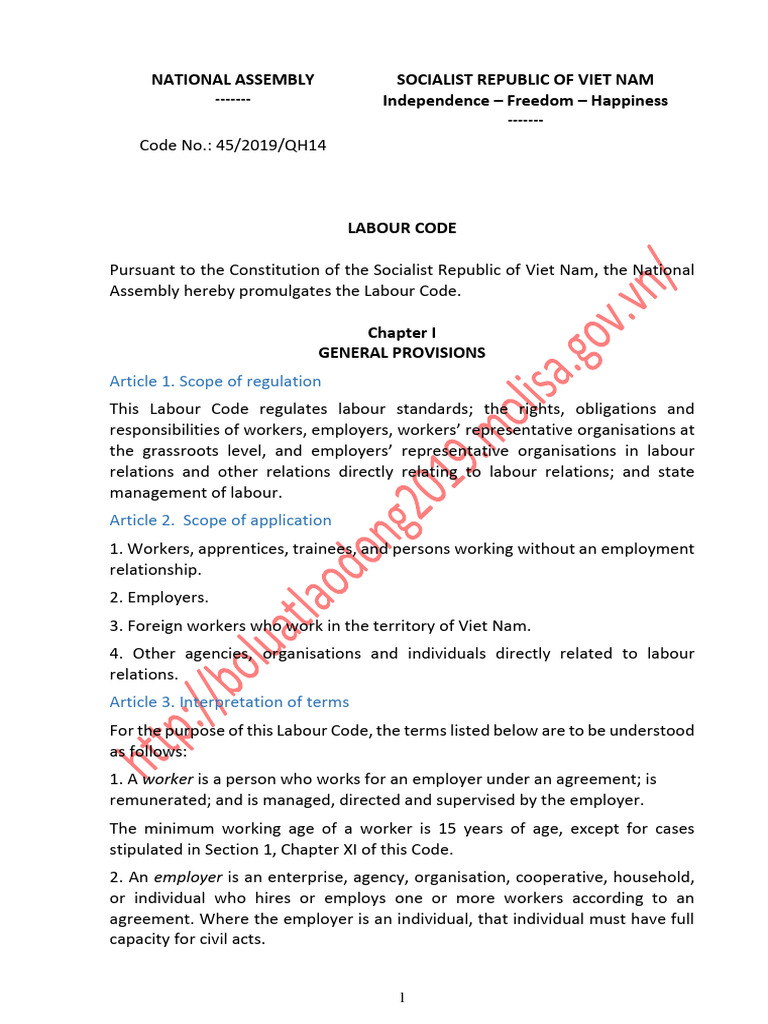 Vietnam Labour-Code-2019-ENG | PDF