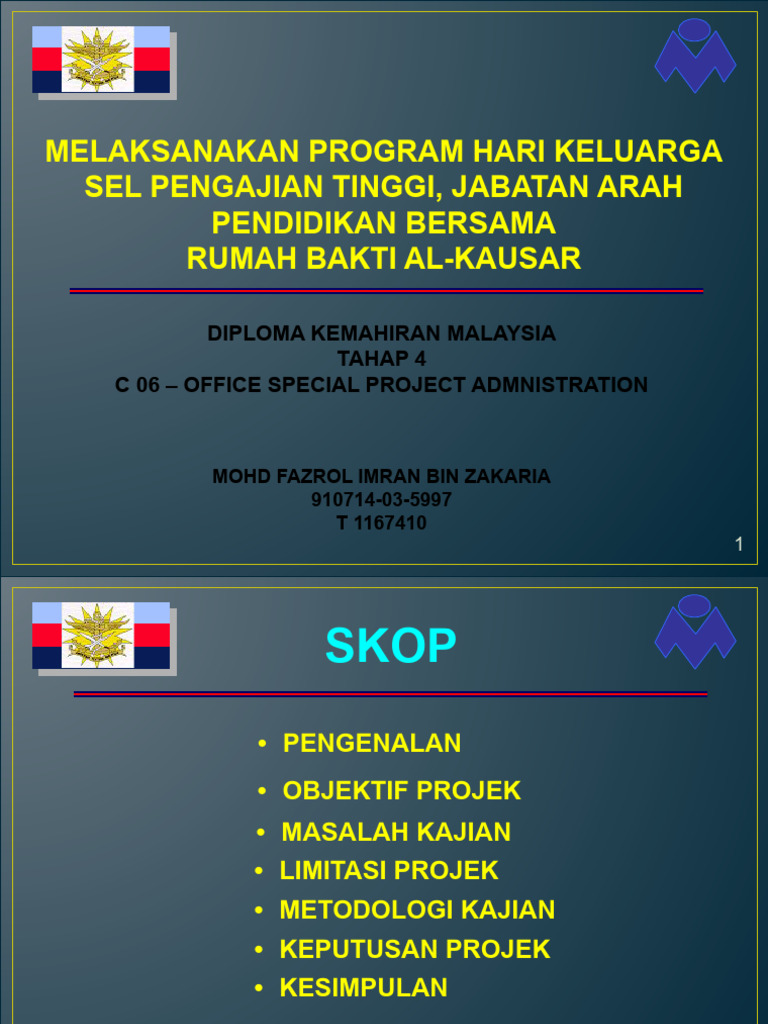 Taklimat Kertas Kerja Diploma Pengurusan Pentadbiran | PDF