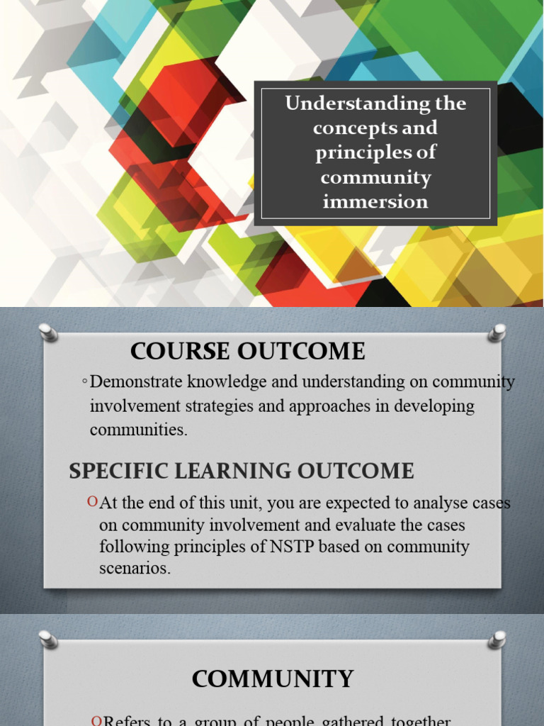 Understanding The Concepts and Principles of Community Immersion | PDF ...