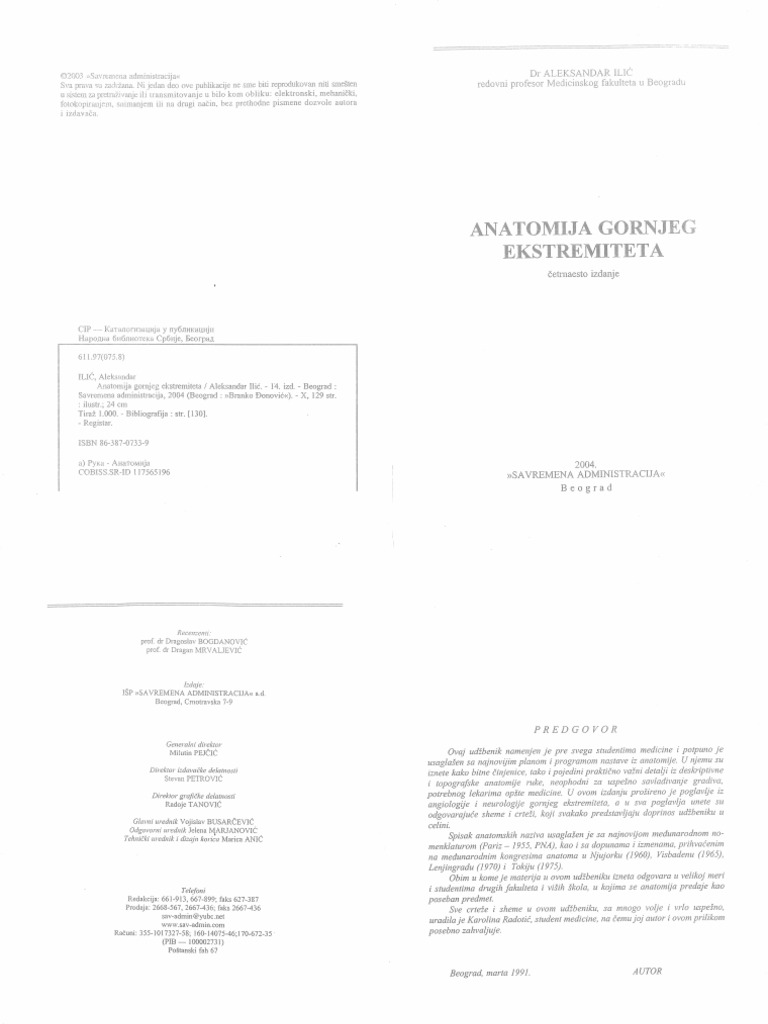 Anatomija Gornjeg Ekstremmiteta | PDF