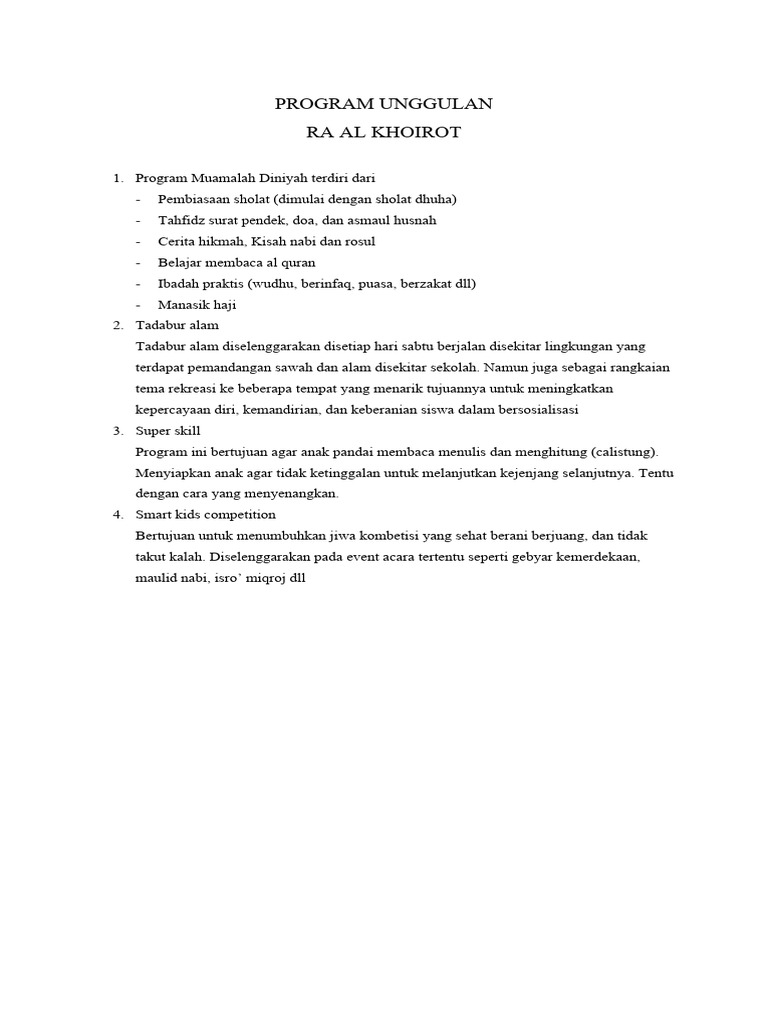 Program Unggulan | PDF