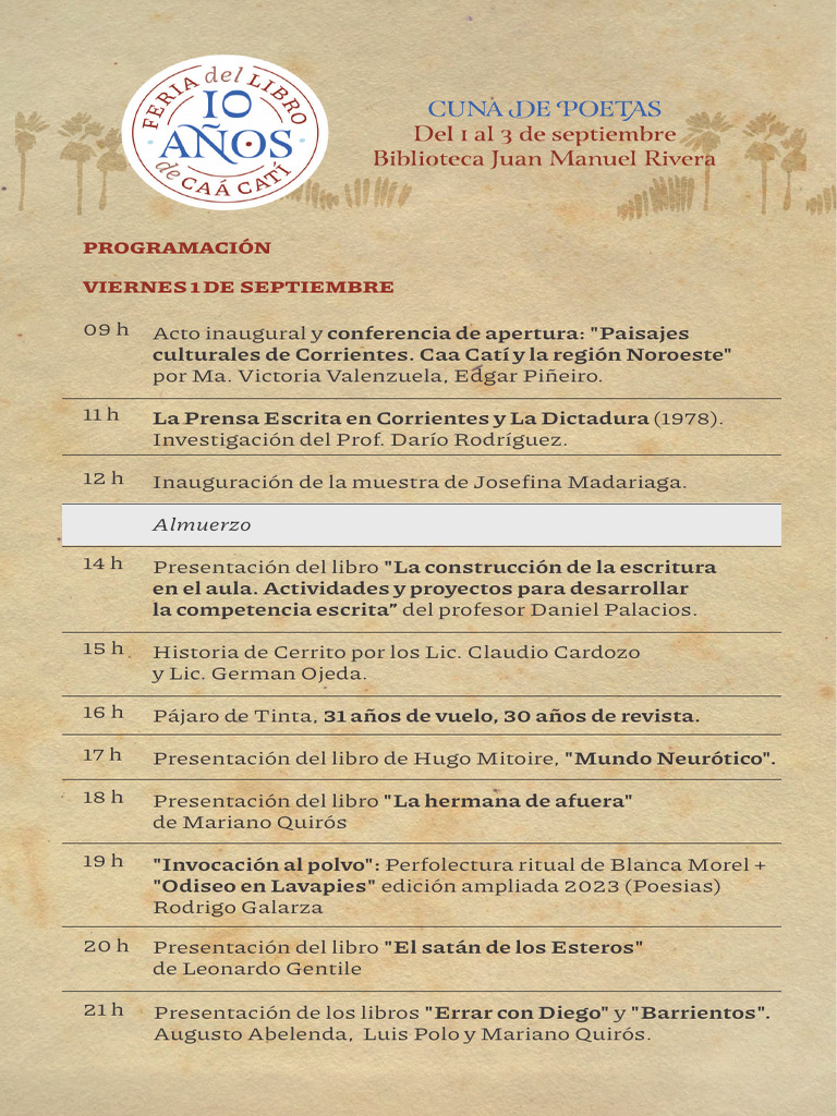Feria Del Libro de Caa Cati - ProgramaCompleto | PDF