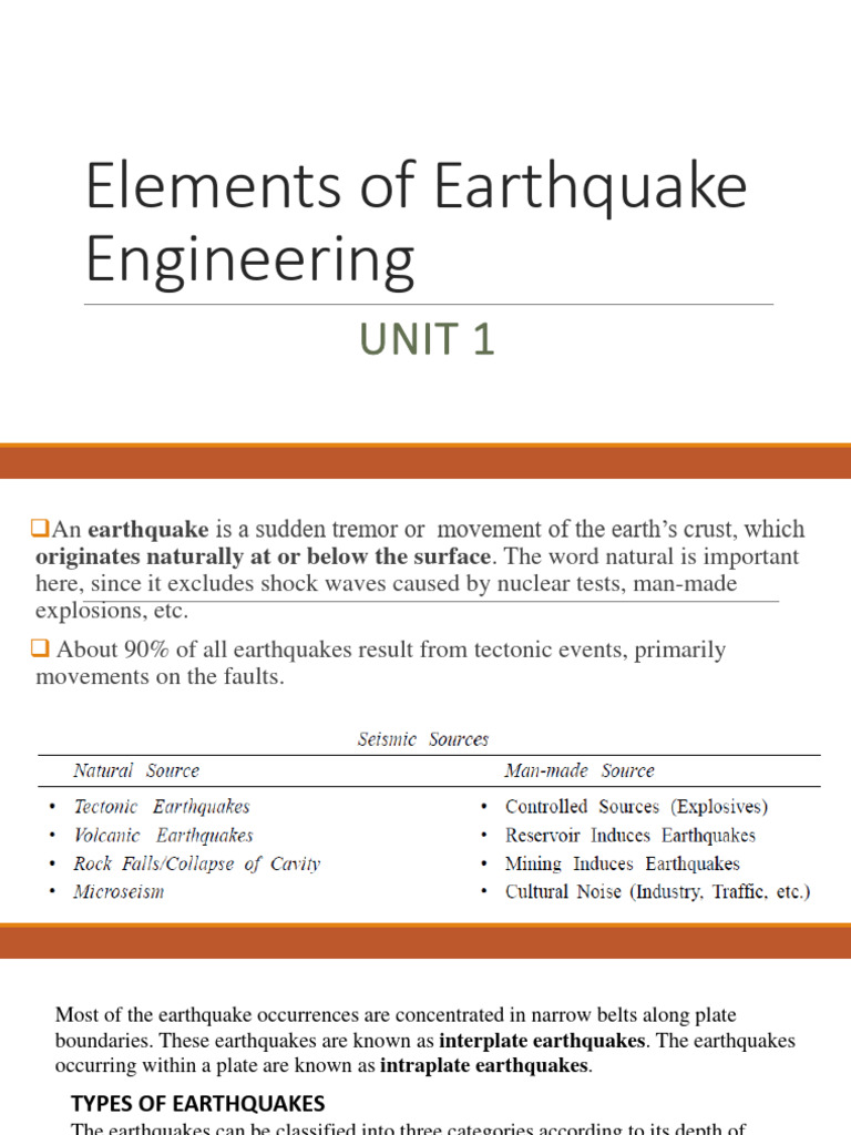 Unit 1 Elements of Earthquake Engineering | PDF | Plate Tectonics ...