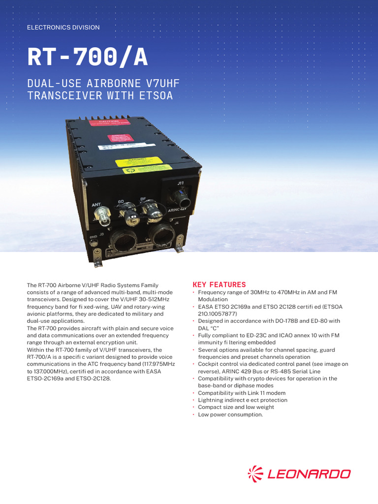 RT-700/A V/UHF Airborne Transceiver | PDF | Computers