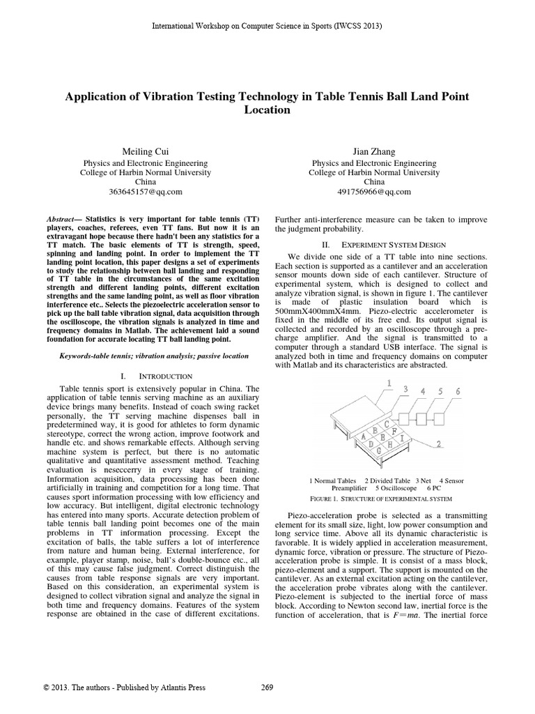 Application of Vibration Testing Technology in Table Tennis Ball Land ...