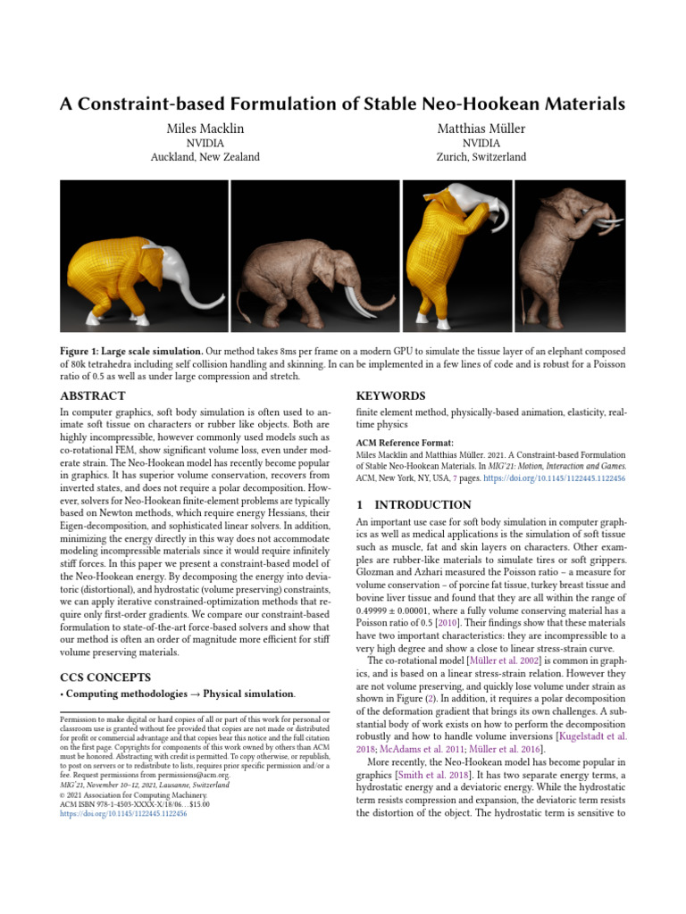 A Constraint-Based Formulation of Stable Neo-Hookean Materials | PDF ... A Constraint-Based Formulation of Stable Neo-Hookean Materials | PDF ...