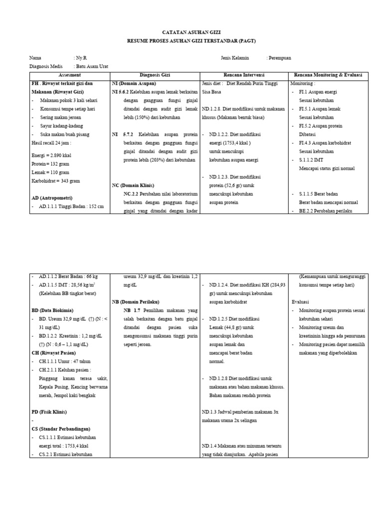 3.5.1.5 Contoh Monev Terapi Gizi | PDF
