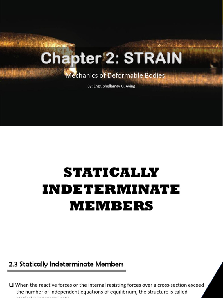 Statically Indeterminate Members | PDF | Teaching Methods & Materials