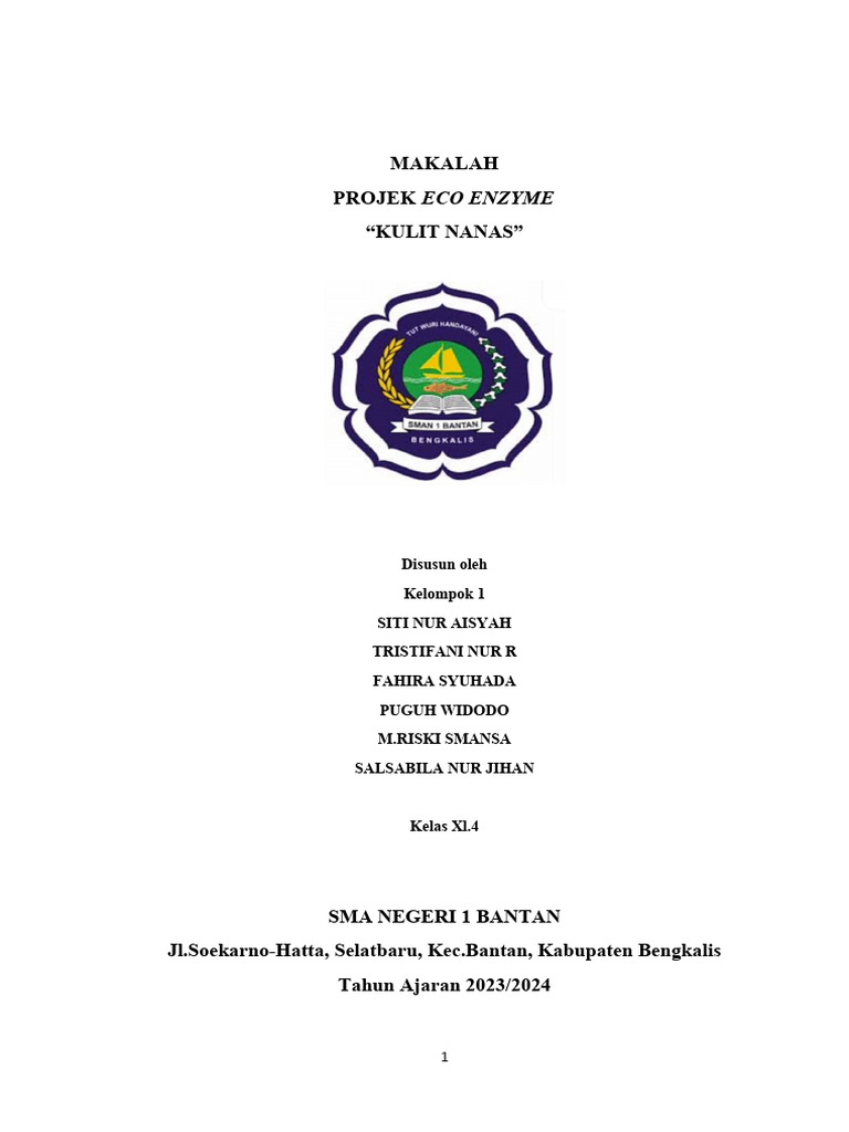 Makalah Projek, Eco Enzime | PDF Makalah Projek, Eco Enzime | PDF