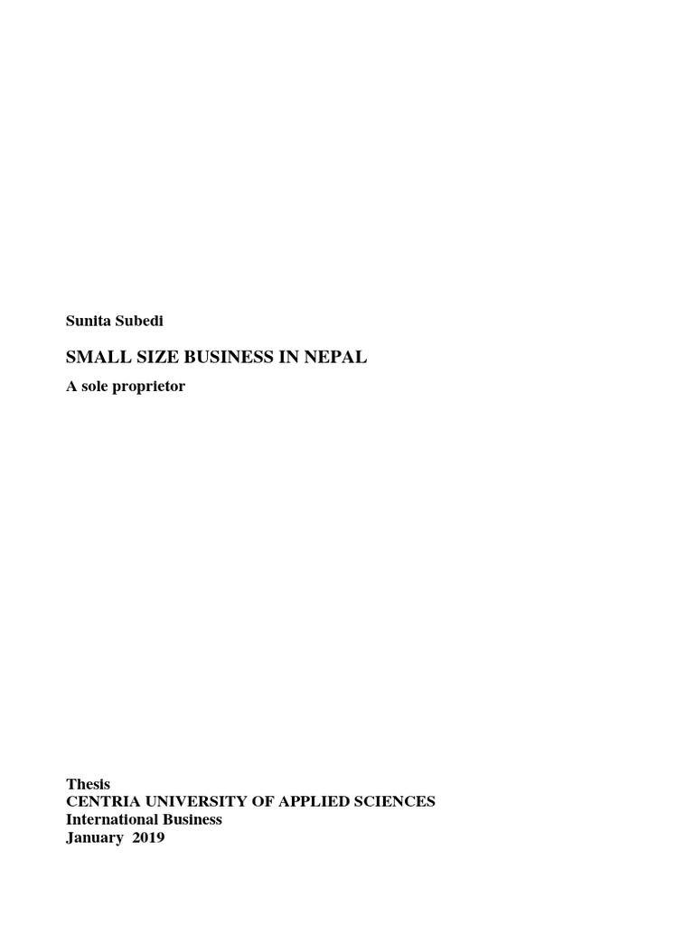 Final Thesis | PDF | Sole Proprietorship | Marketing