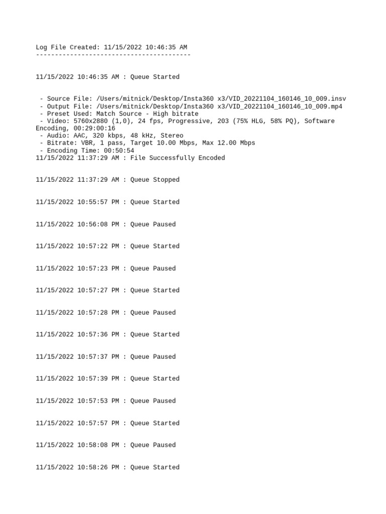 AMEEncoding Log | PDF