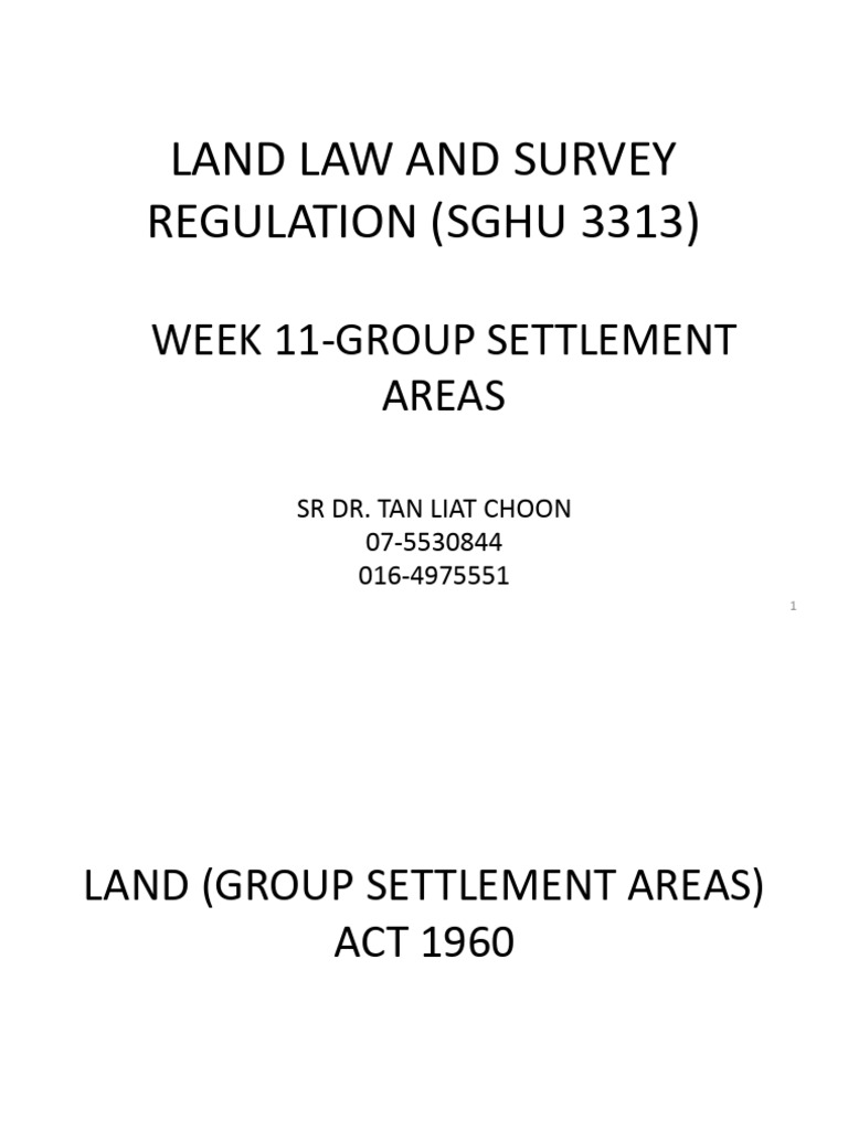 11 Group Settlement Areas | PDF