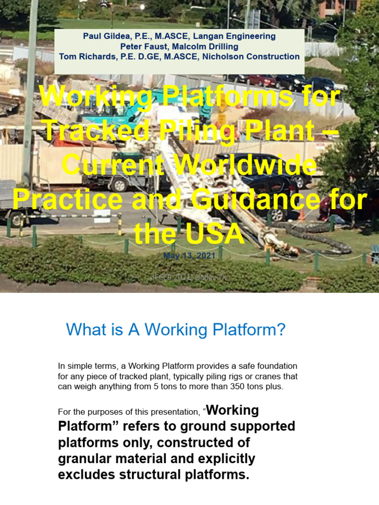 IFCEE 2021 Working Platforms For Tracked Piling Plant - Current ...