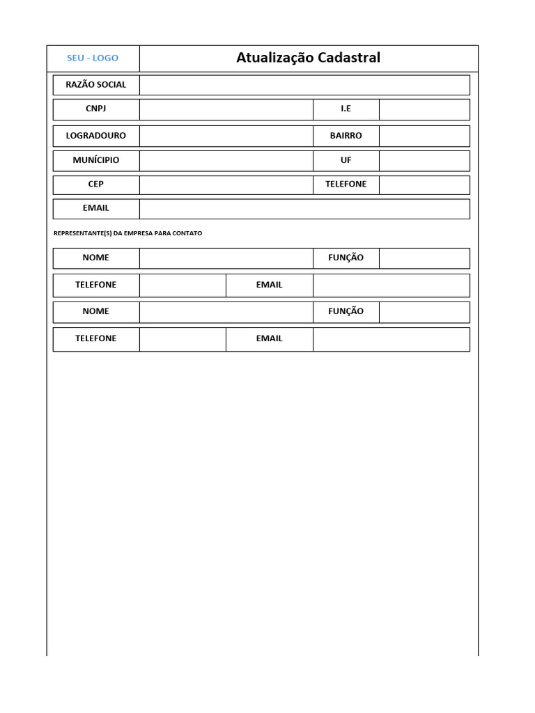 Modelo de Ficha Cadastral de Empresa em Excel | PDF