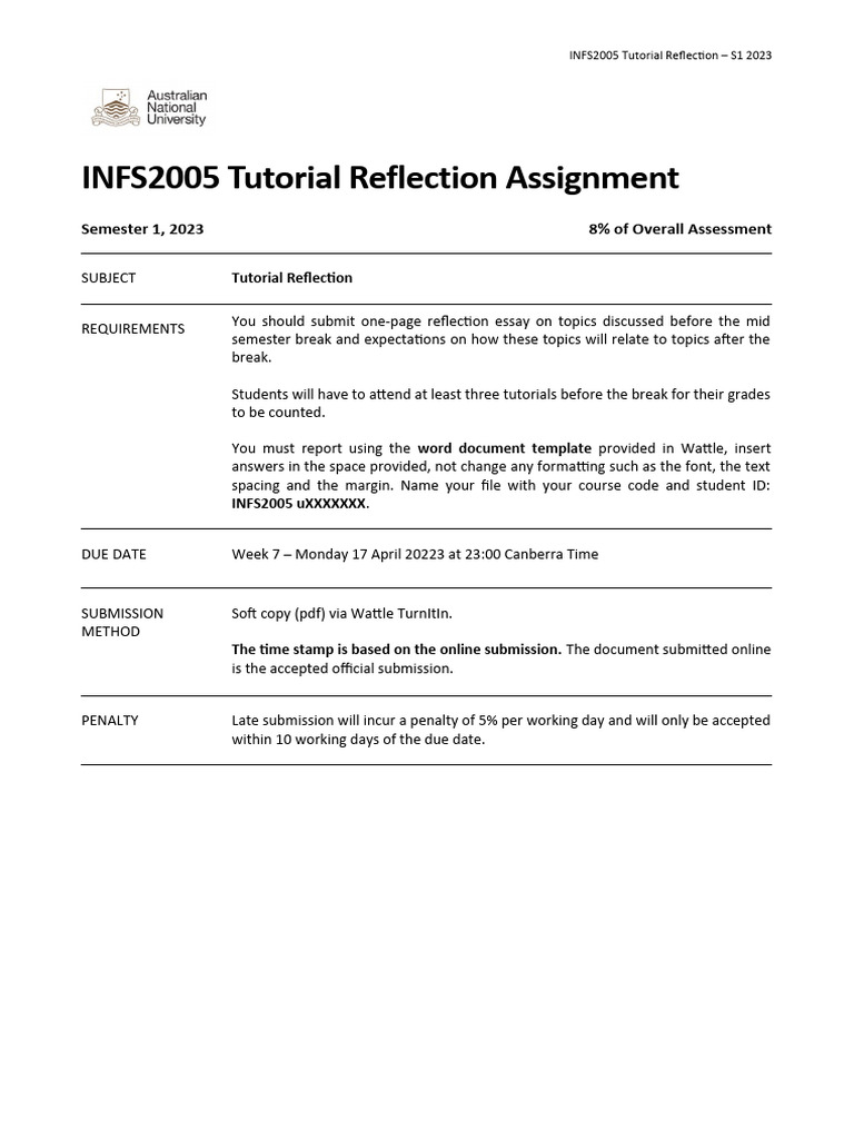 INFS2005 Reflection | PDF