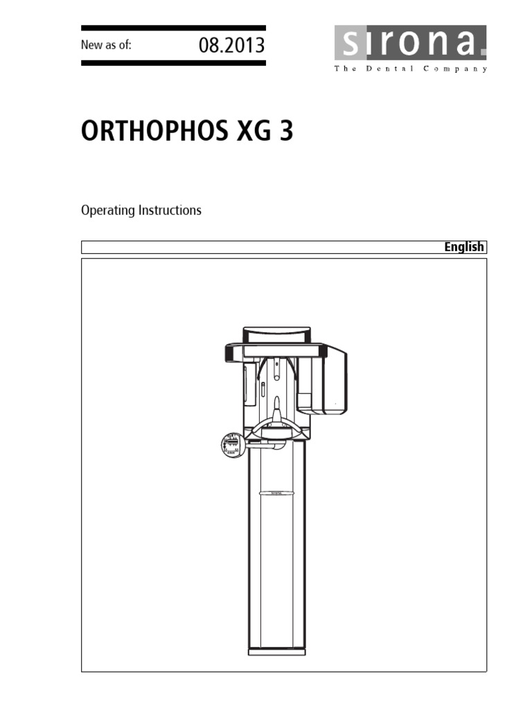 Operating Instructions for ORTHOPHOS XG 3 | PDF | Radiation Protection ...