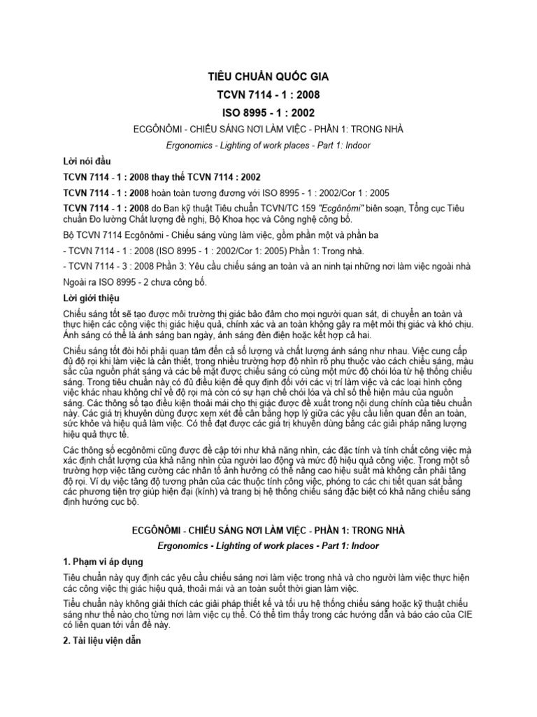 TIÊU CHUẨN QUỐC GIA TCVN 7114 2008 | PDF