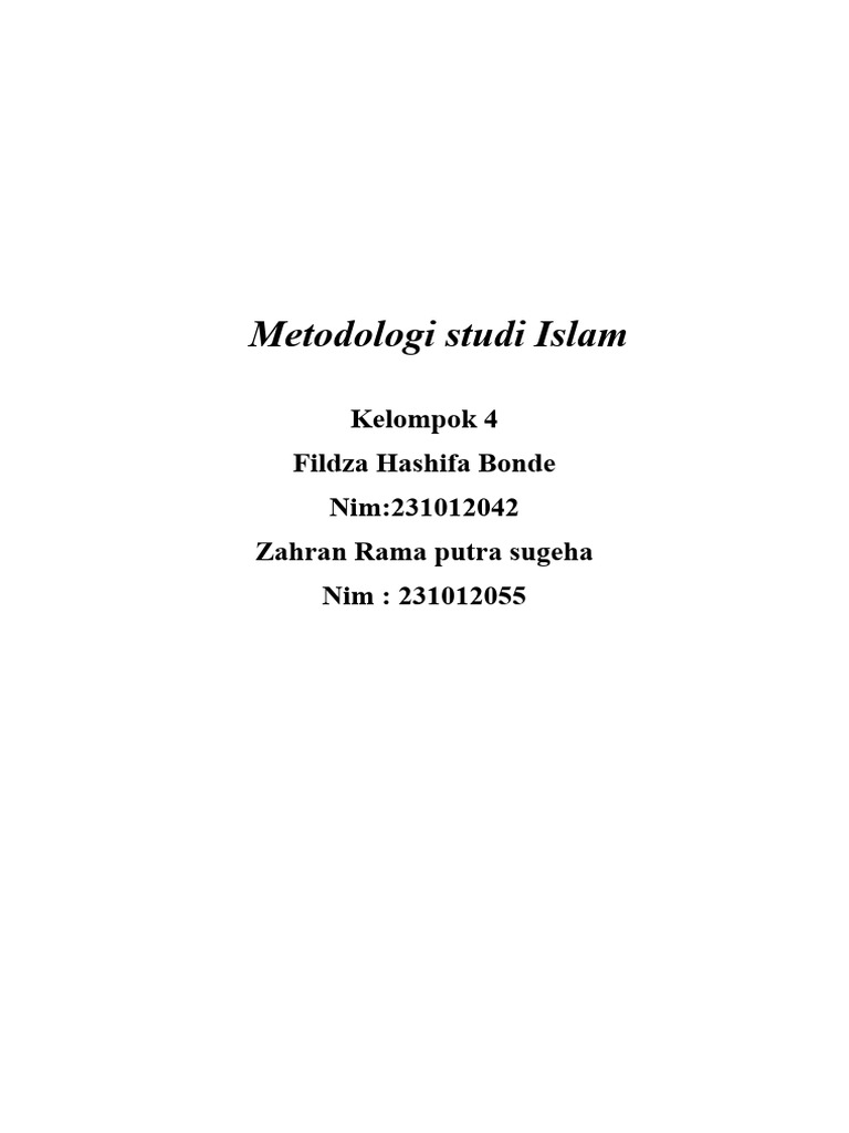 Metodologi Studi Islam | PDF