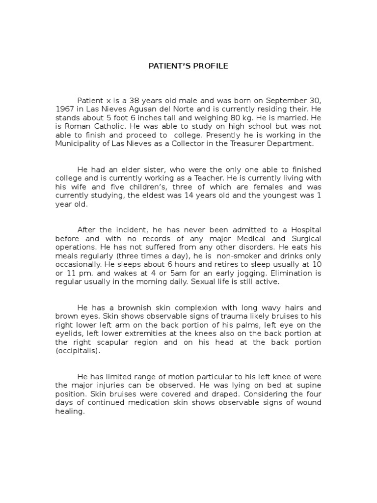 NCP and Patients Profile - Pre Clinical Duty2006 | PDF | Pain | Wound