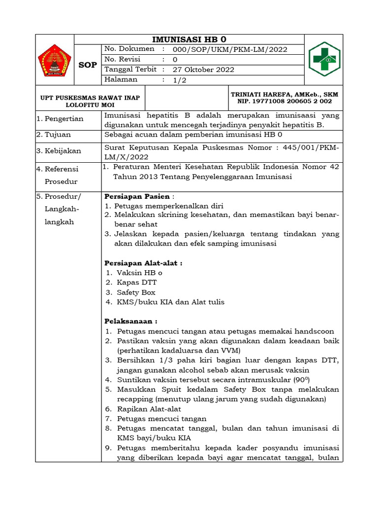 Sop - HB 0 | PDF | Pengembangan Diri | Kesehatan Holistik