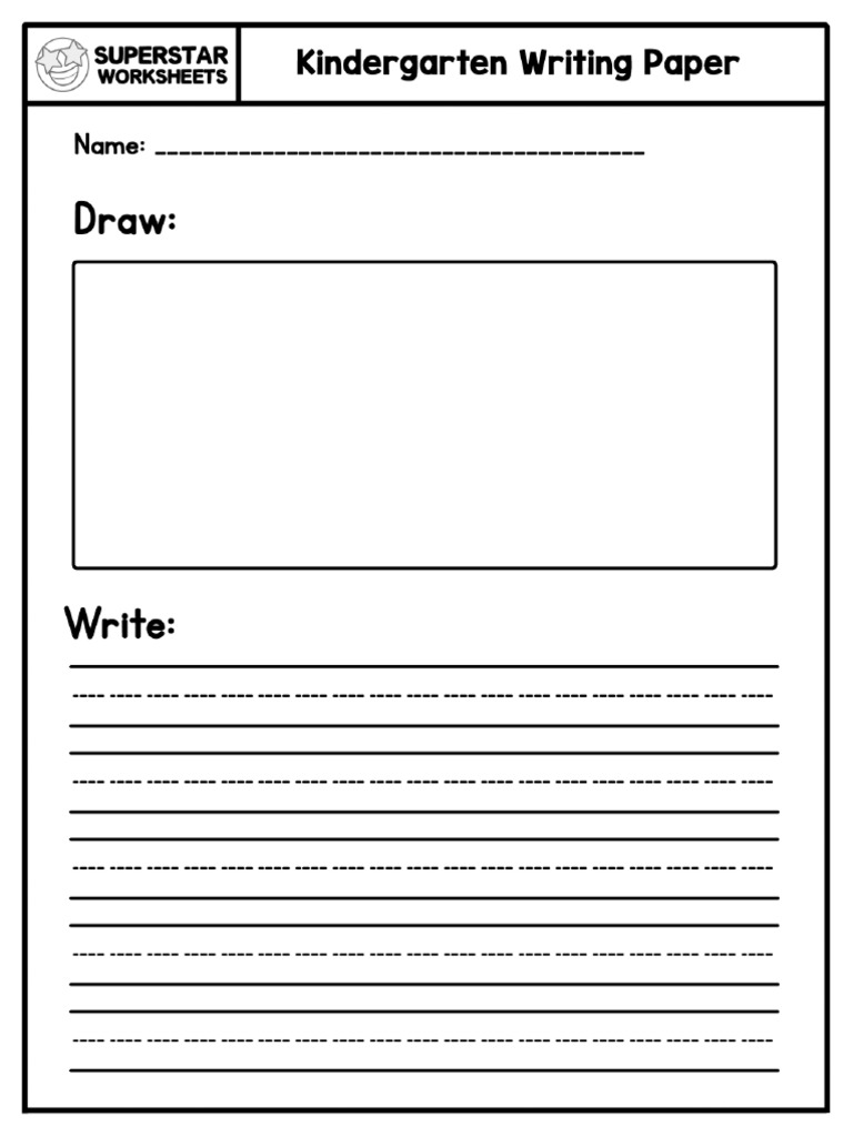 KindergartenWritingPaper Vertical Write Draw | PDF