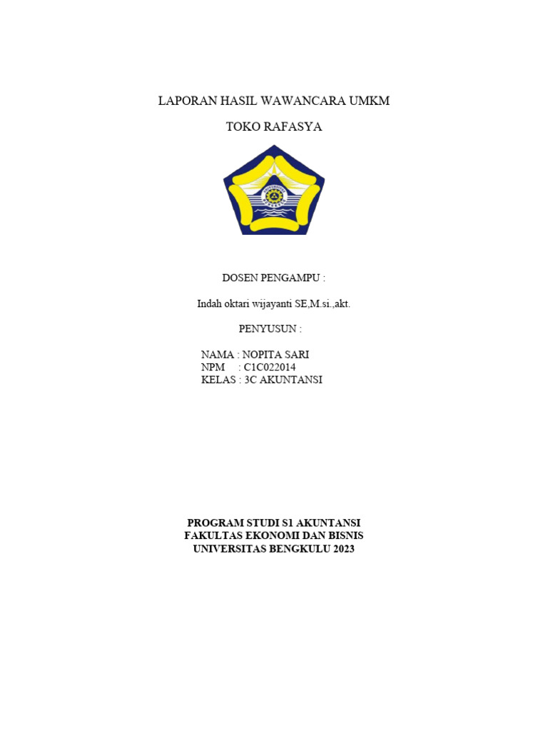 Humbis Laporan Hasil Wawancara Umkm | PDF | Bisnis