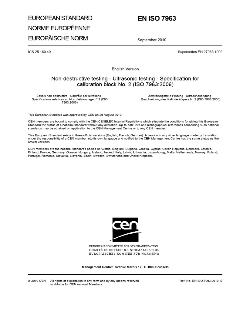 En Iso 7963 2010 | PDF